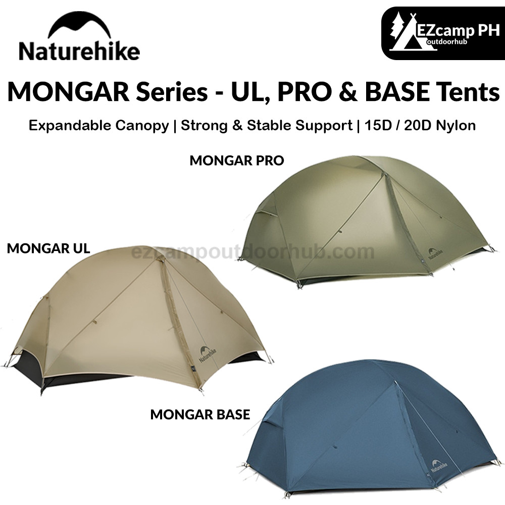 Naturehike MONGAR Series - UL, PRO & BASE Tents Collections 1-3 Persons ...