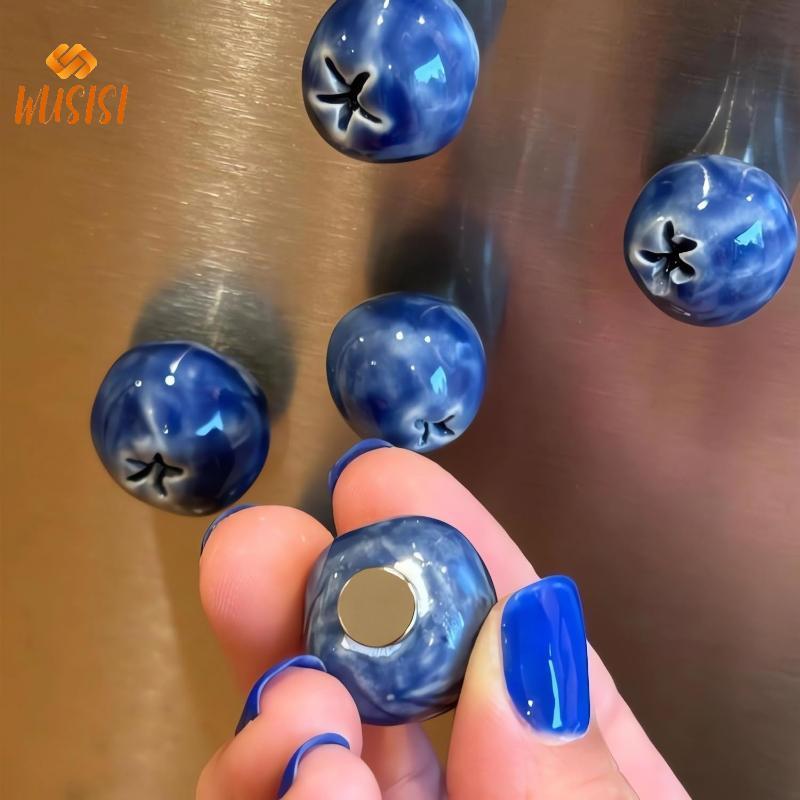 [WUSISI] 5/6/10pcs 3D Realistic Blueberry Fridge Magnet Mini Fruit ...