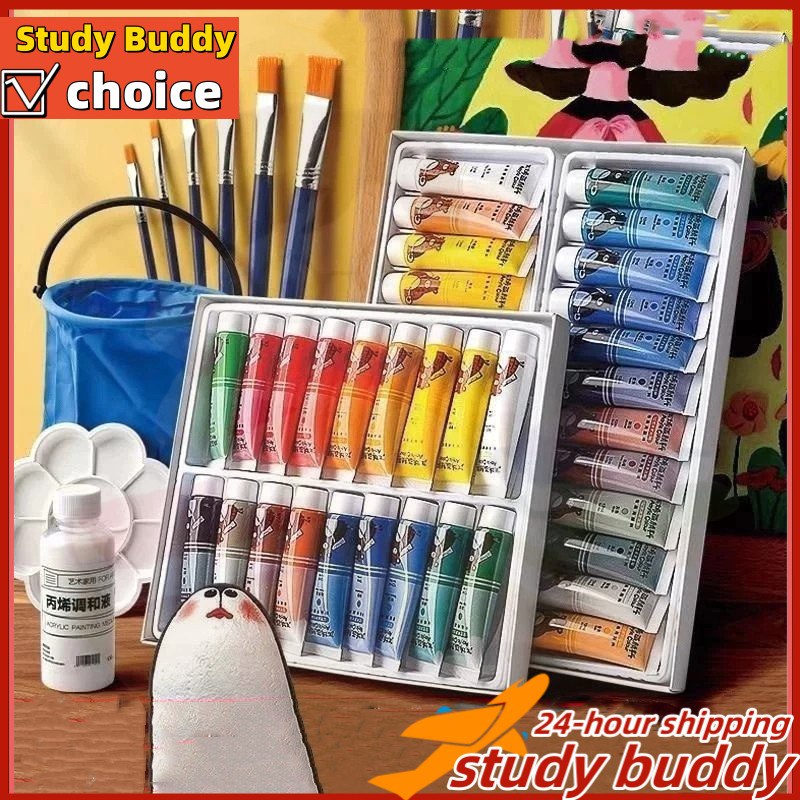 12 Colors Acrylic Painting Set Water/Oil Color Paint Pigments For Kids ...