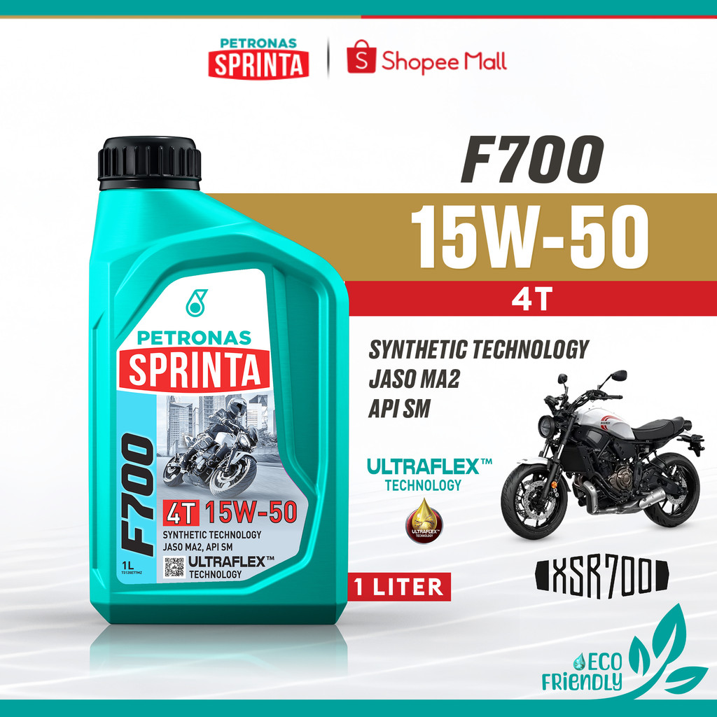 PETRONAS Sprinta for Yamaha XSR700 2018 to 2026 F700 4T 15W-50 ...