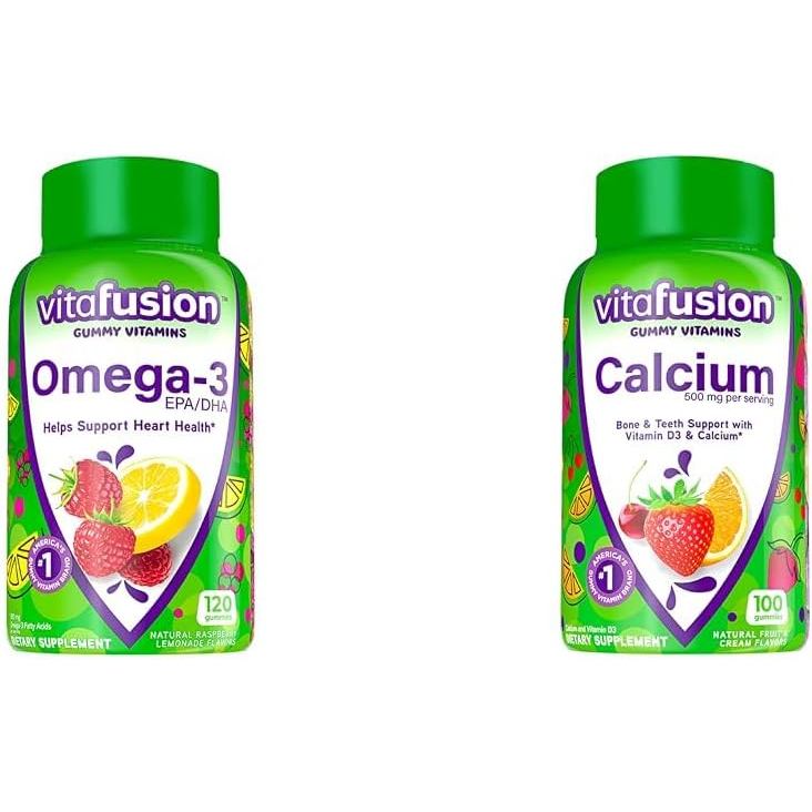 Vitafusion Omega-3 Gummy Vitamins, Berry Lemonade Flavored, Heart ...