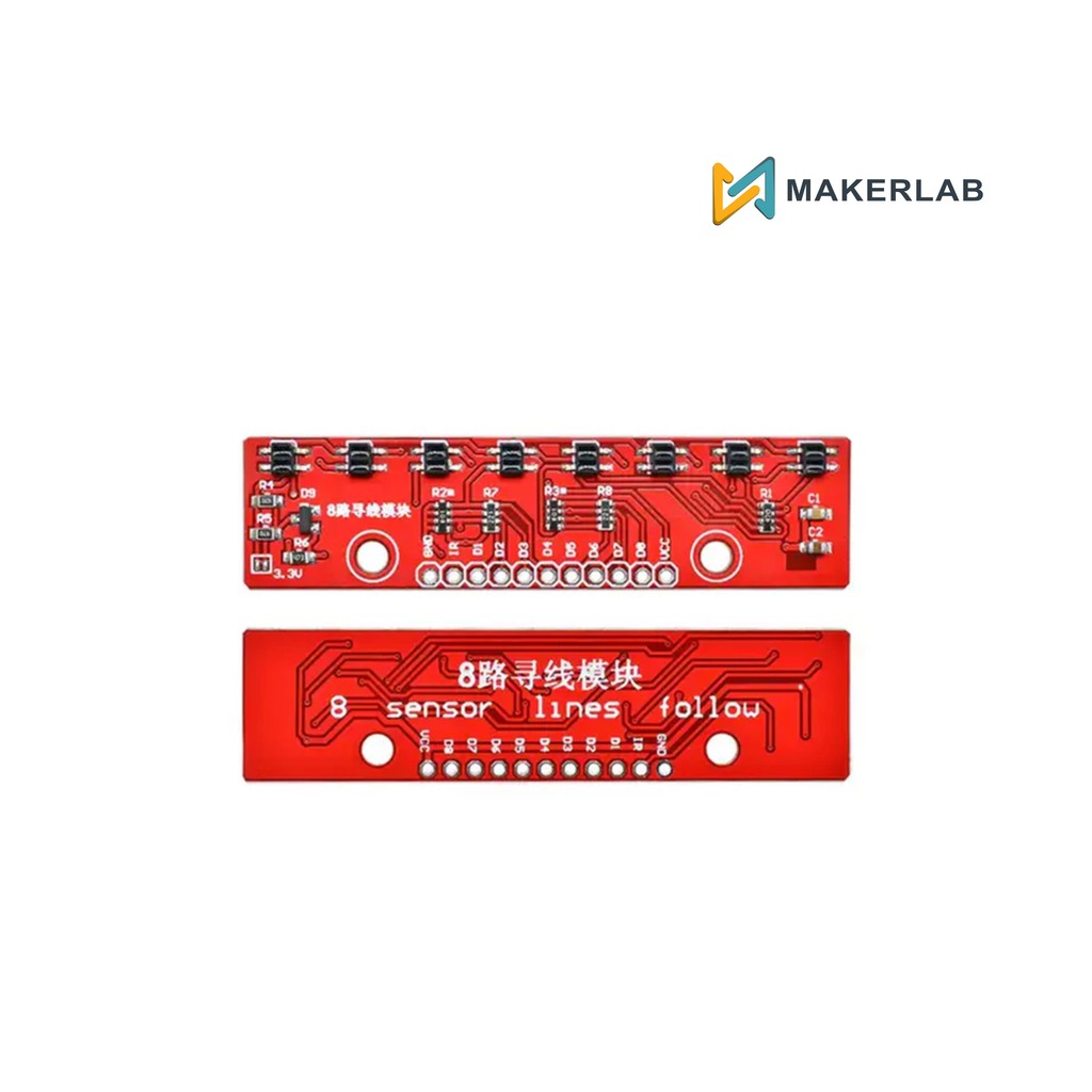 8 Channel Infrared Line Detection Tracing Photoelectric Sensor Module ...