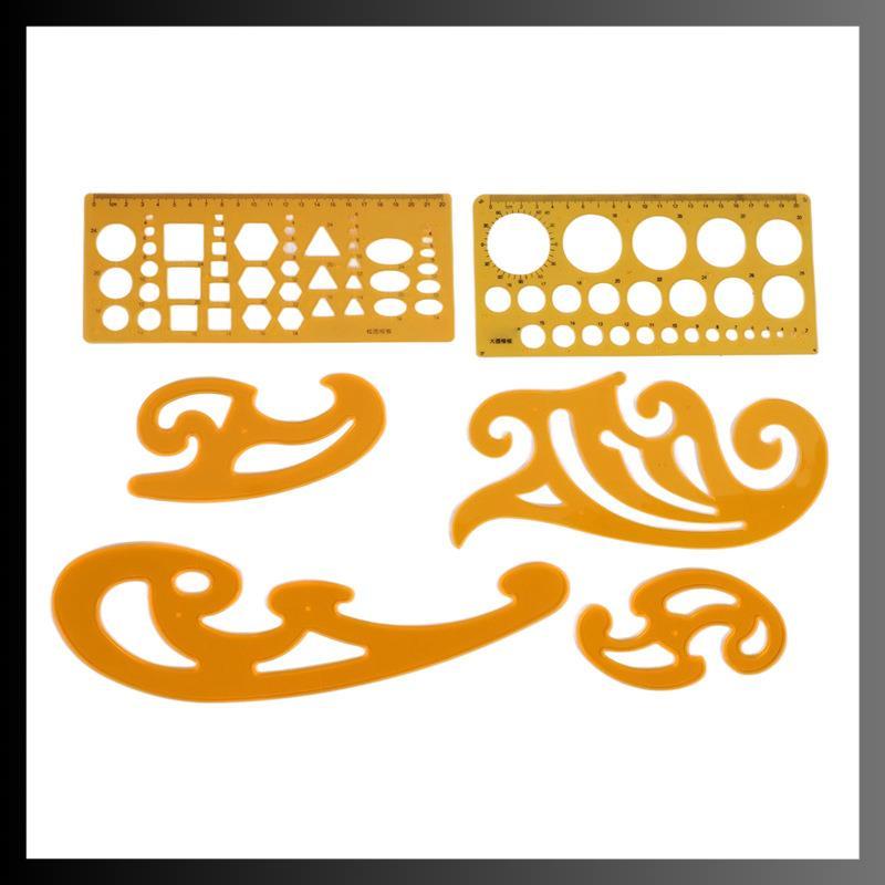 6 Pieces French Curve and Template Ruler Set Drawing Template Tool ...