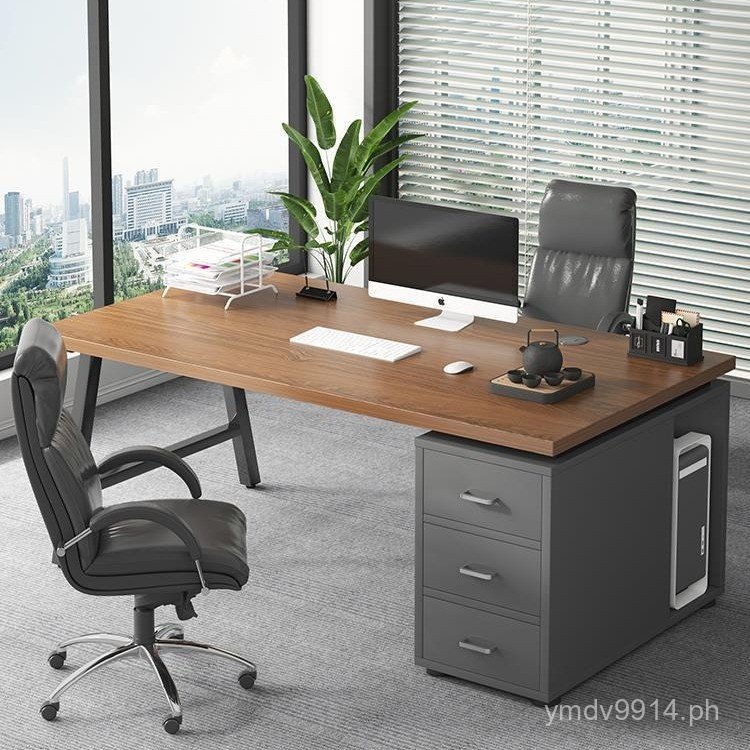 Simple Office Desk for Directors, Computer Desk with Chair, Single Desk ...