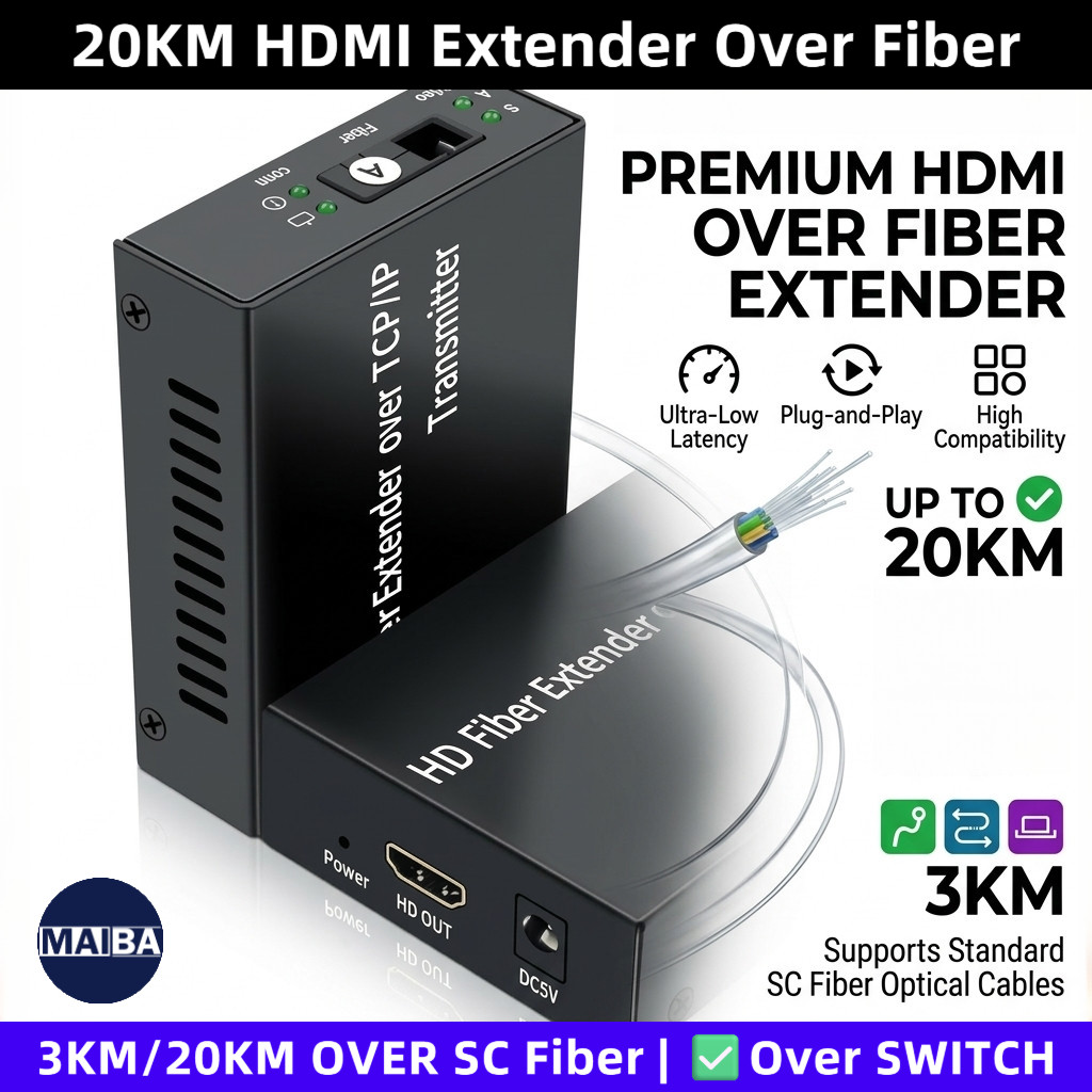 3KM 20KM HDMI Fiber Extender over SC Fiber Optical Cable 1080P 20Km ...