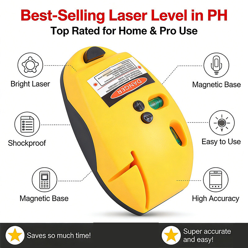 Infrared Laser Level Tool | 90° Mouse Type Vertical Horizontal Line ...
