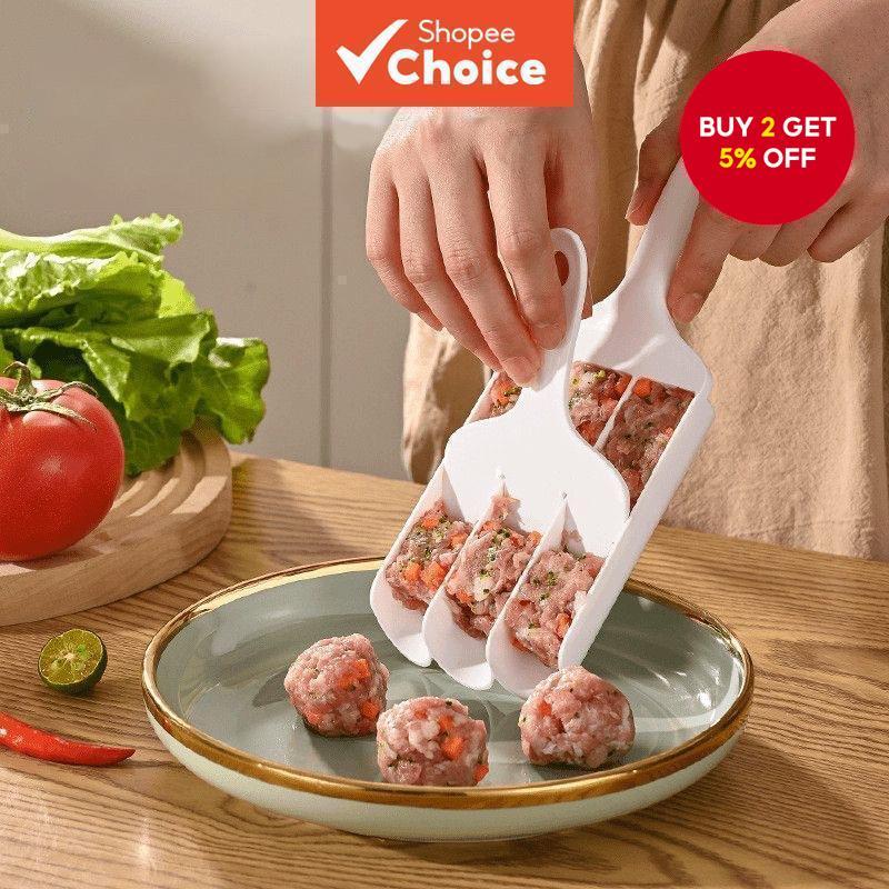 3/4Rows Creative Plastic Meatball Maker Set Fried Fish Beaf Meat Making ...