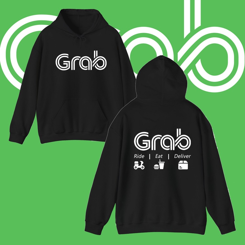 M-3XL Grab Lalamove Hoodie Bright Color Logo Hoodes Slip-On Style PU ...