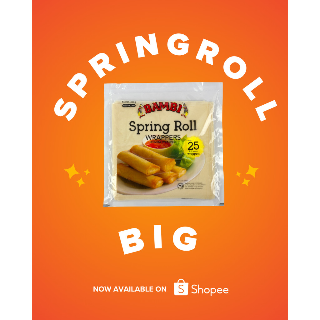 HALAL CERTIFIED Bambi Spring Roll Wrapper Big 8x8 25 Pieces Lumpia ...