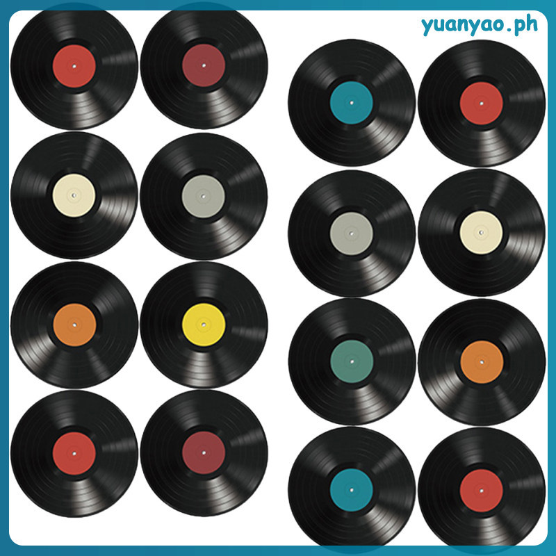 16pcs Vintage Vinyl Record Sticker Set Retro Disenyo Vinyl Disc Cutouts ...