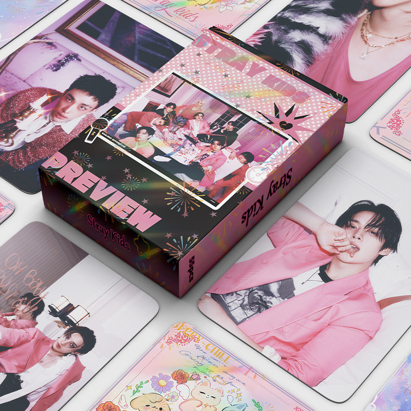 55pcs STRAY KIDS SKZ HOP Lomo cards HIP TAPE 5Th Fan Club Stay Over The ...