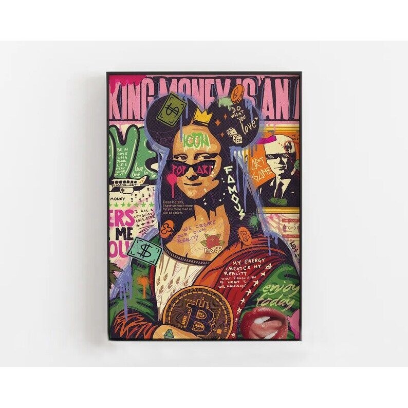 Mona Lisa Pop Art Illustration Poster Famous Art Print Graffiti Street ...