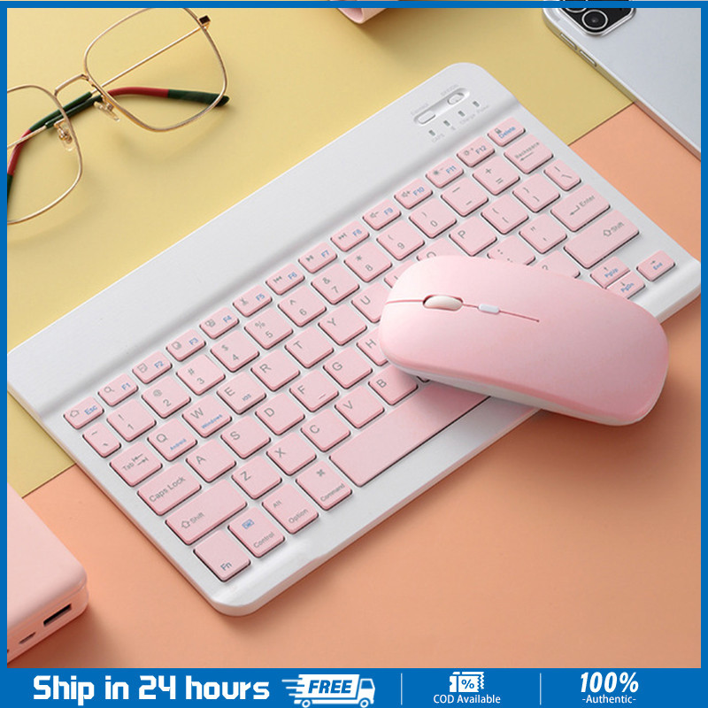 10 Inch Candy Color Rechargeable Wireless Bluetooth Keyboard and Mouse ...