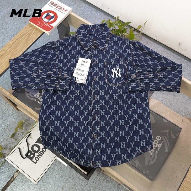 Original In Stock— MLB NY Embroidered Logo Men‘s All-Over Print Denim ...
