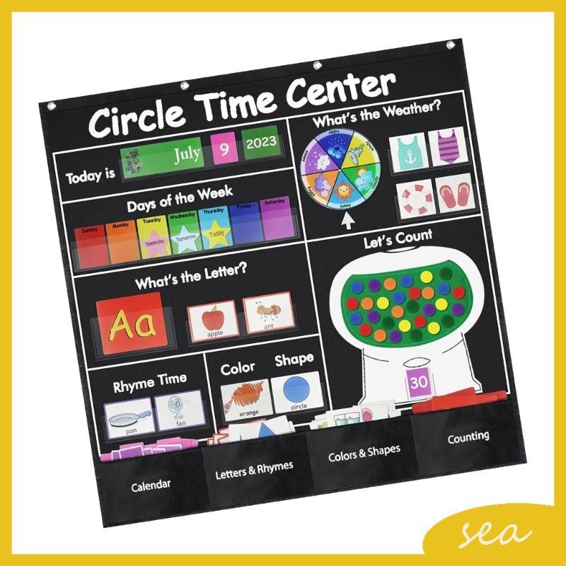 SC Educational Weather Number Letter Shape Pocket Chart Circle Time ...