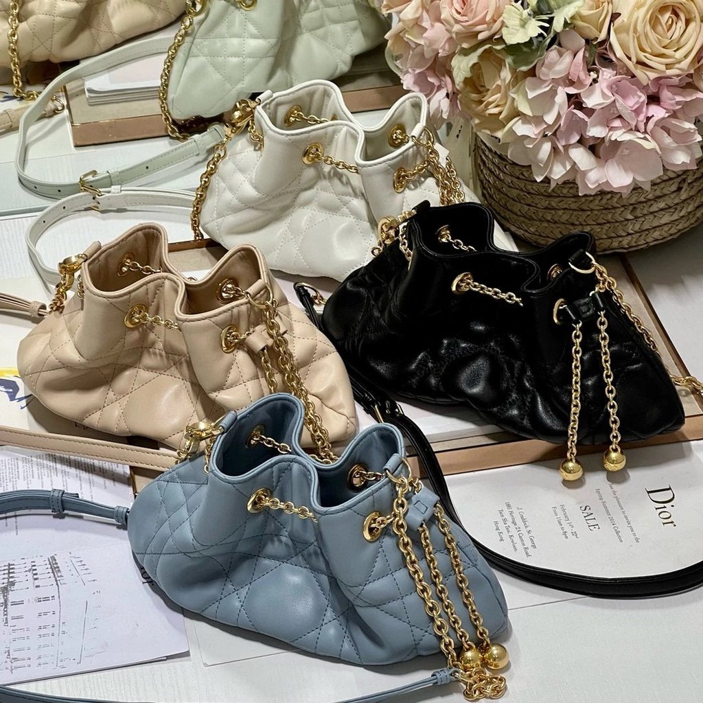 Dior Summer New Style Ammi Lucky Bag Golden Autumn Bag Drawstring Cloud ...