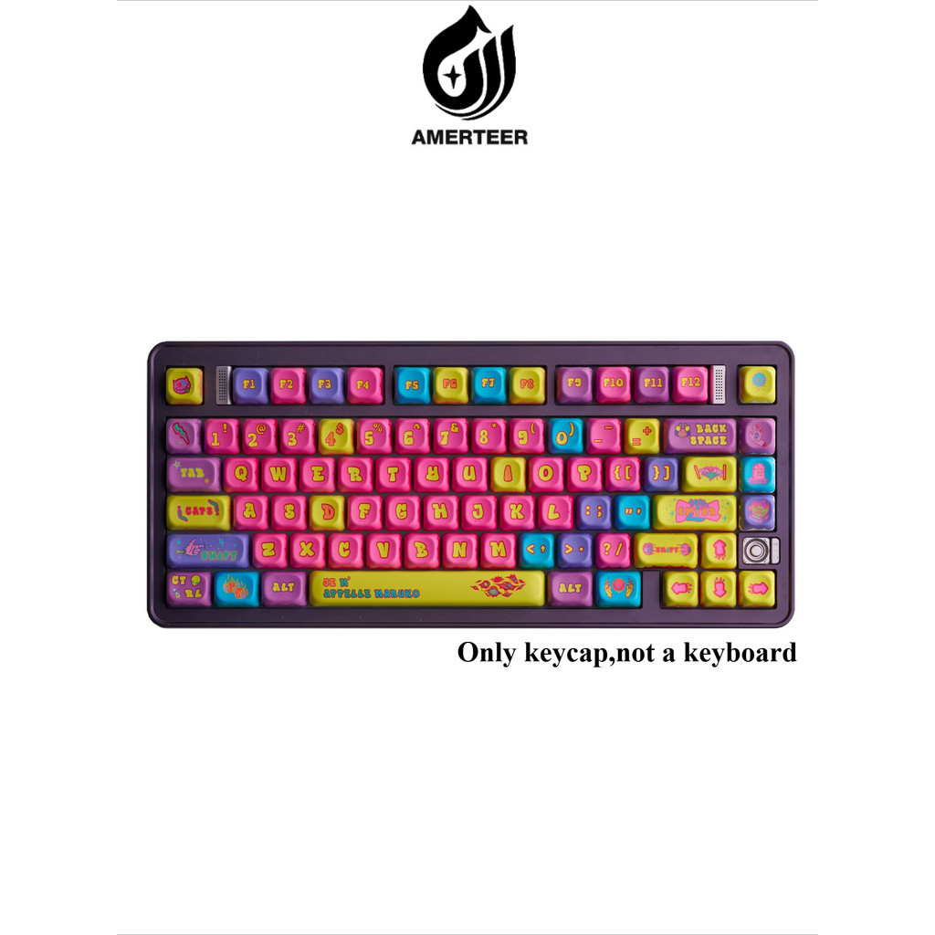 Quirky Doodle Theme 125 keys JDA Profile Spherical Keycap Set for MX ...