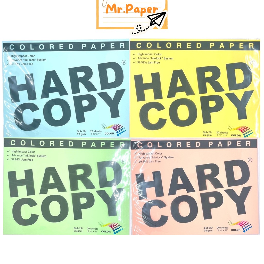 HARD COPY COLORED PAPER Sub.22 by 20s | Shopee Philippines