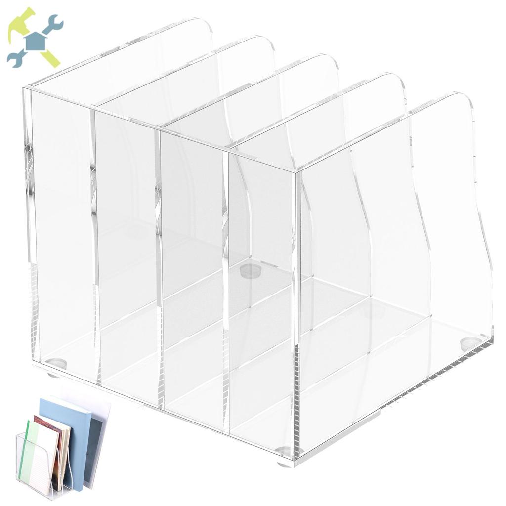 Stable Acrylic Desk Organizer 4 Vertical Compartments Versatile Acrylic ...