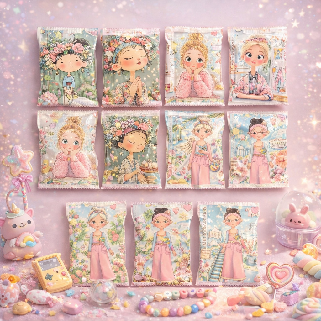 (100PCS) Kawaii Japanese Cartoon Motif Blind Bag Plastic 7x10CM for ...
