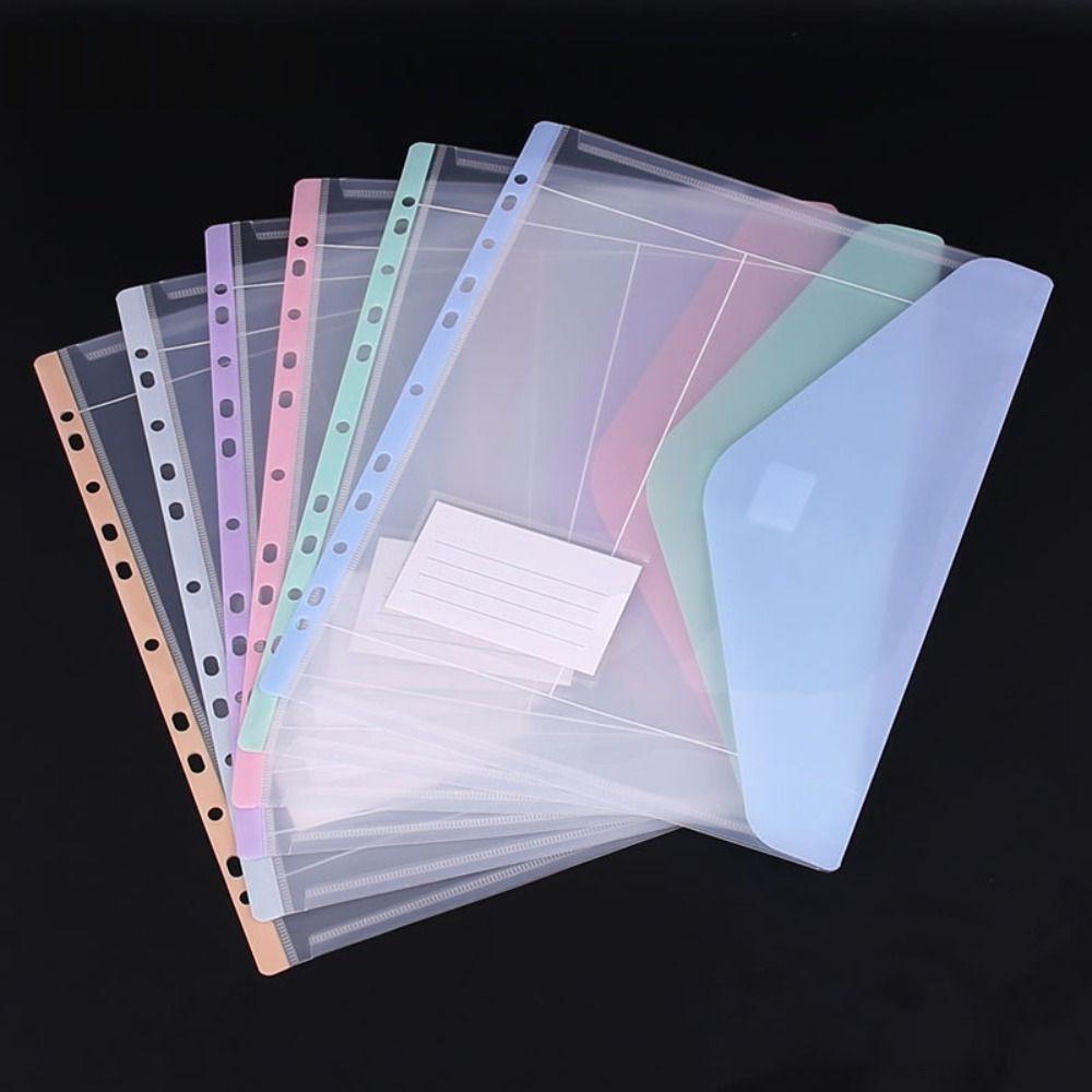 PLANED Loose-leaf File Bag, Transparent File Organizer Binder Pockets ...