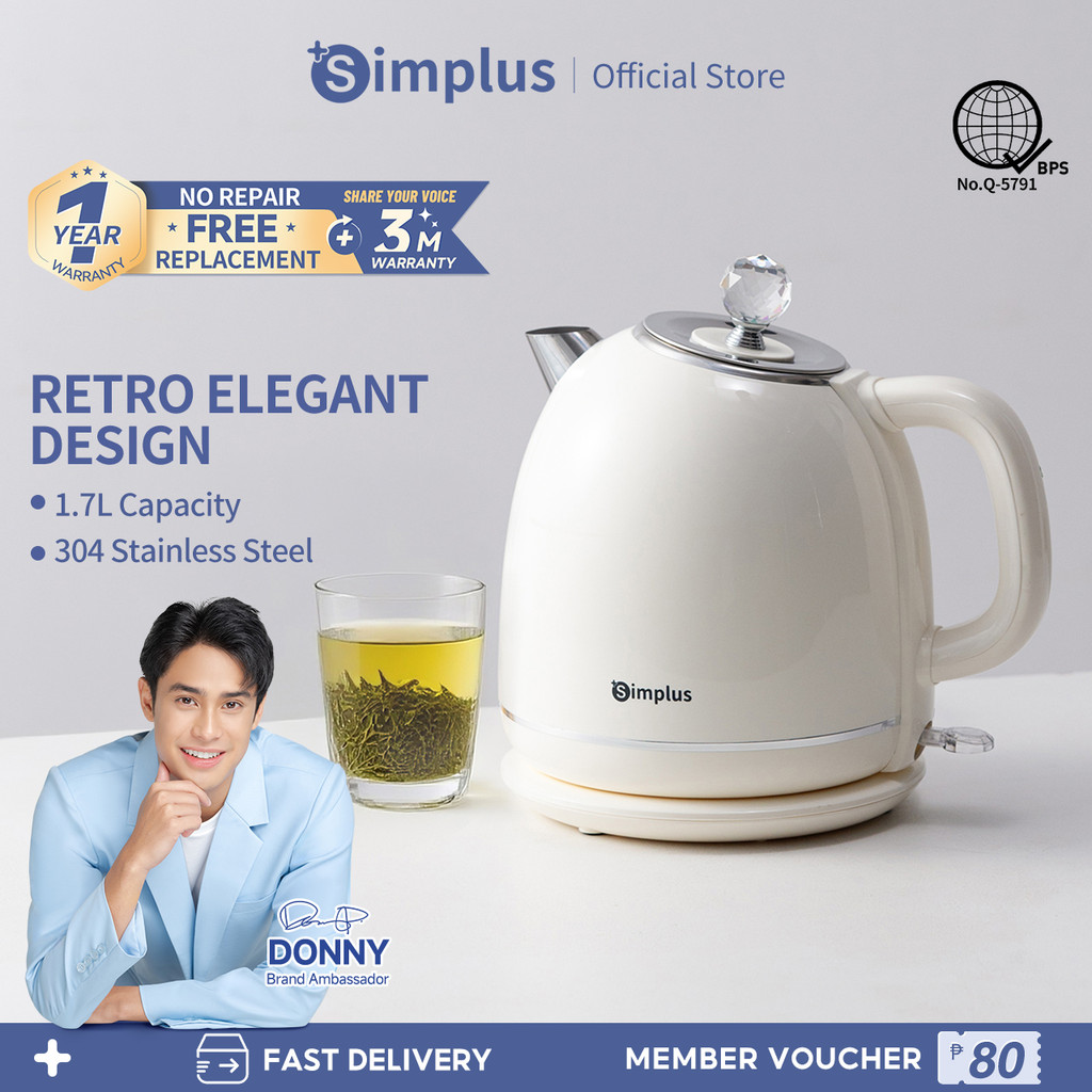 Simplus Electric Water Kettle 1.7L Capacity Double-layer Heat ...