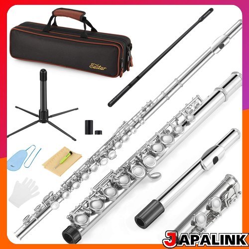 Eastar 16-Hole Covered Key Flute with E Mechanism, Offset, Nickel ...