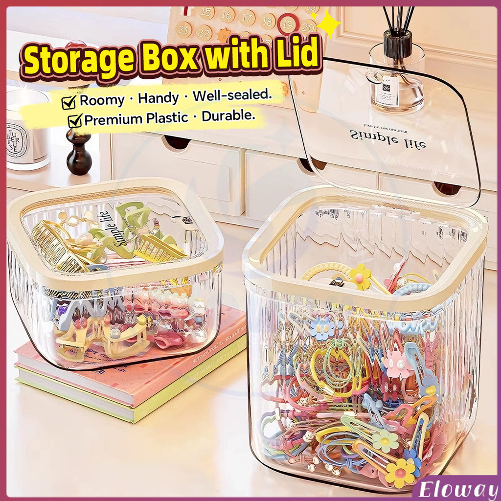 Hair Accessories Storage Box Transparent Desktop Jewelry Storage Box ...