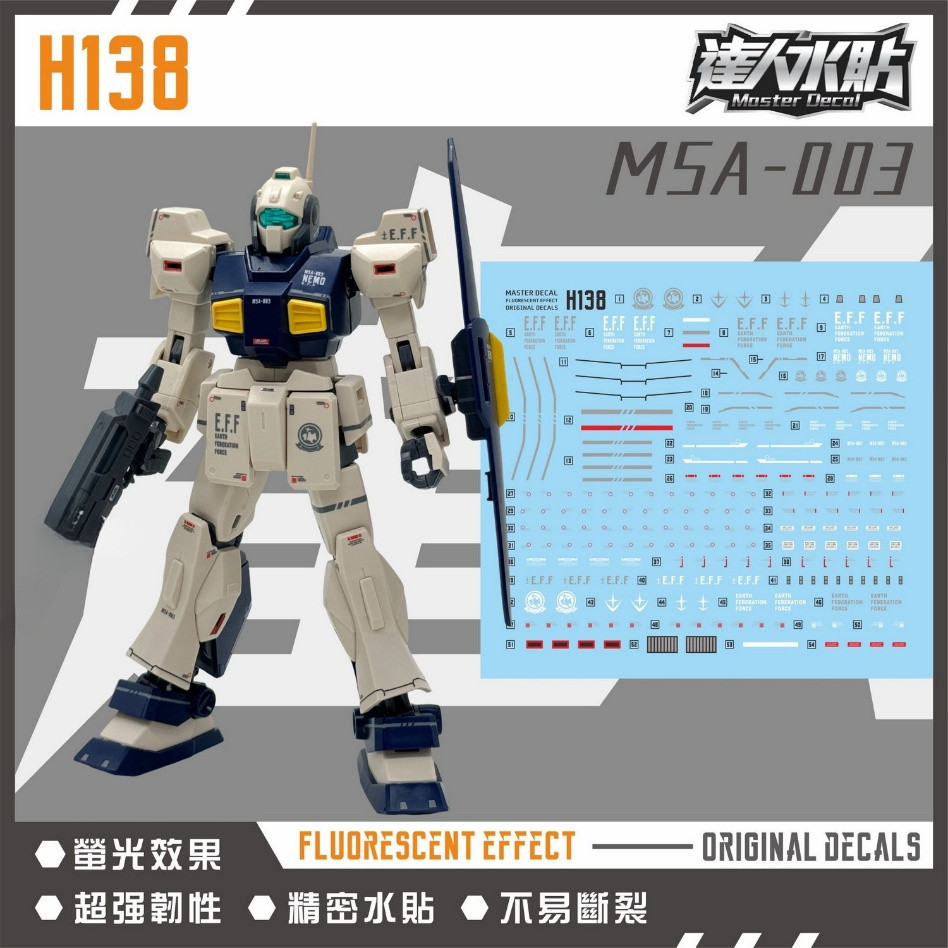 MASTER H138 HG 1/144 NEMO Desert Color version Water slide decal (Kits ...