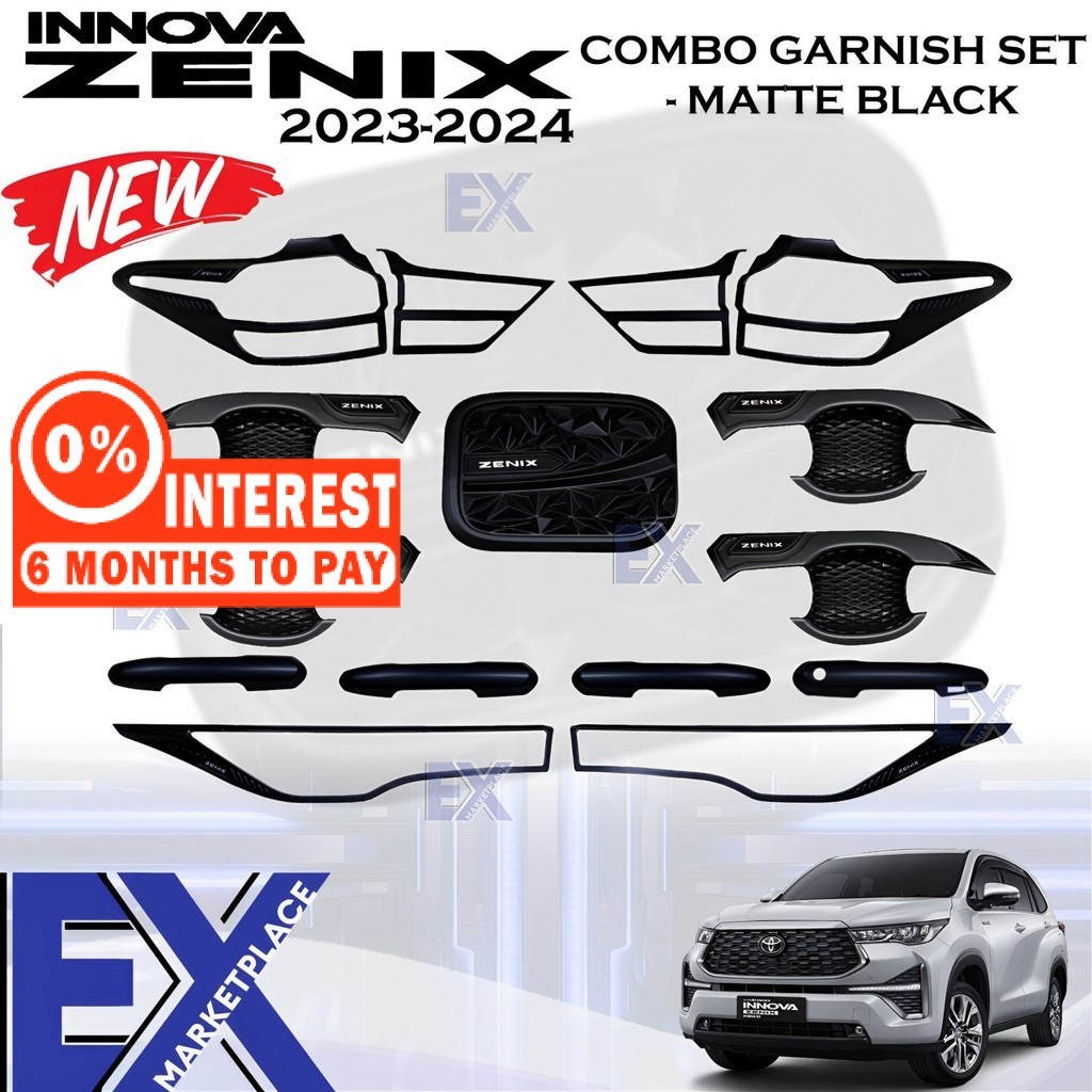 Toyota Zenix 2023 to 2025 Garnish Combo Set Cover Matte black V1 ...