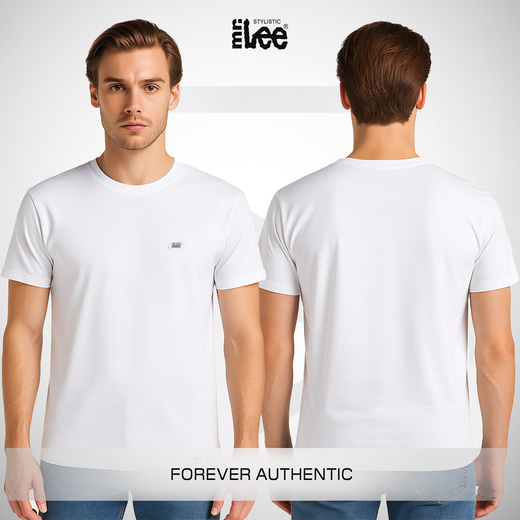Stylistic Mr. Lee Men's Basic Tees Semi body Fit 191175 (White ...