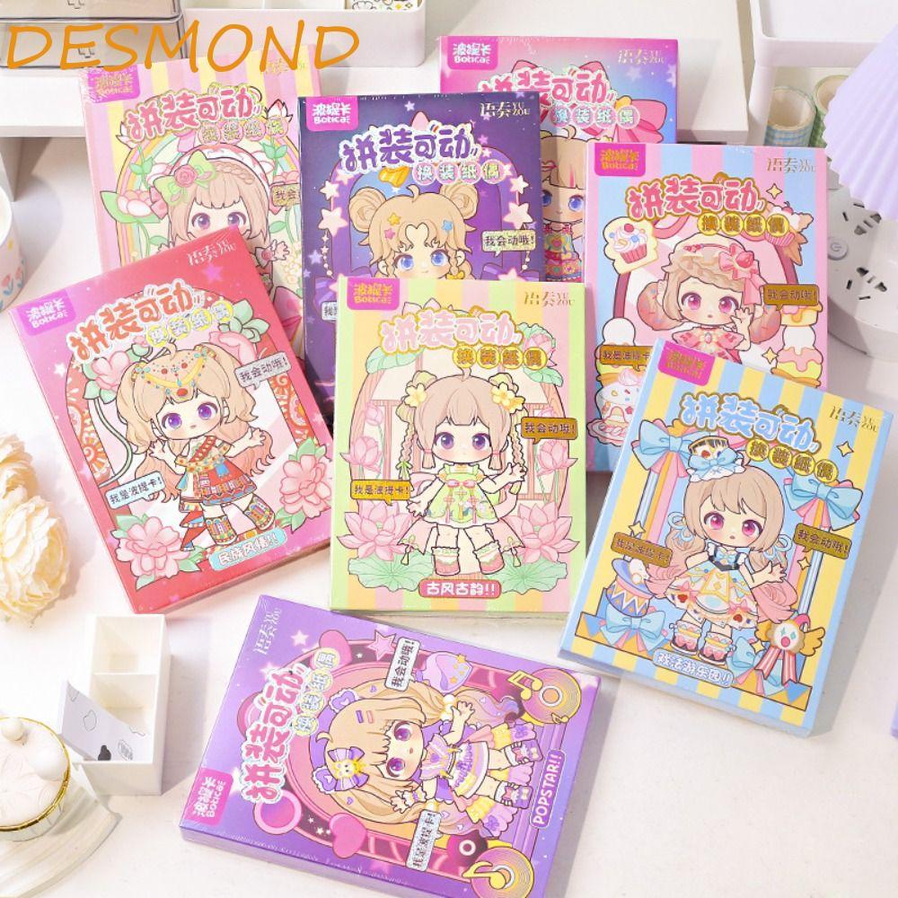 DESMOND DIY Paper Puppet Toy, Anime Activity Books Montessori 3D Dress ...