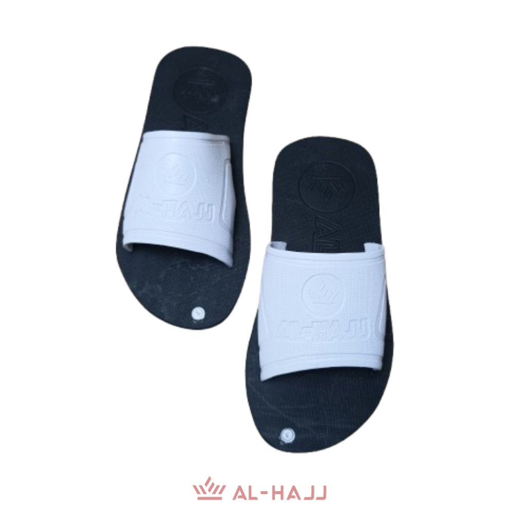 Men's Black & White JUMBO Hajj and Umrah Slop Sandals | Shopee Philippines