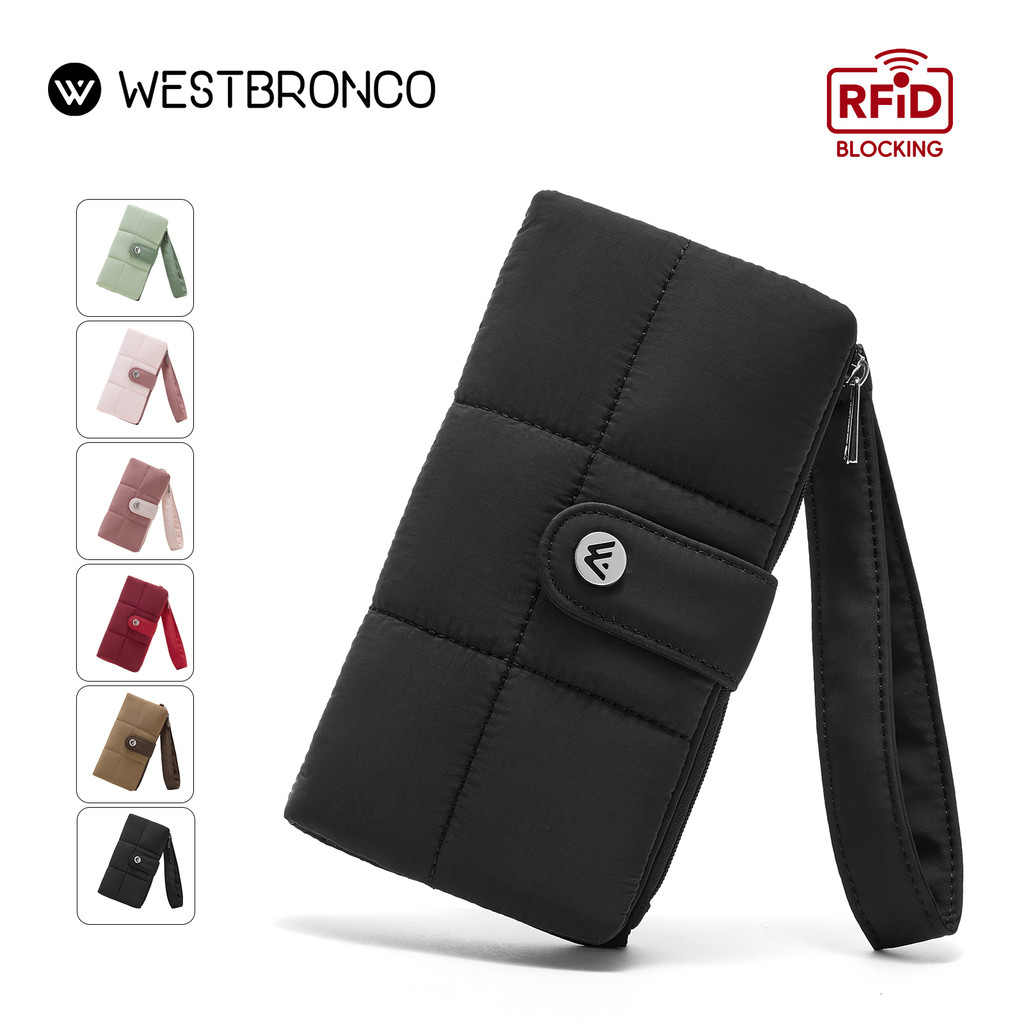 [Back to school]WESTBRONCO Puffer Long Wallet With Magnetic Buckle ...