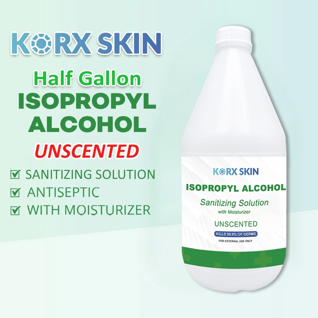 KORX SKIN UNSCENTED ISOPROPYL ALCOHOL SANITIZING SOLUTION 1 GALLON ...