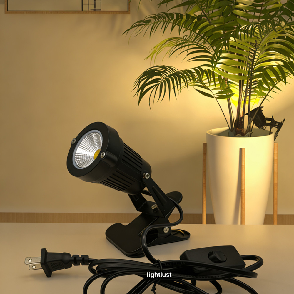 Clip On Spot Light Plug in with On/Off Switch Resistant Plant Spotlight ...