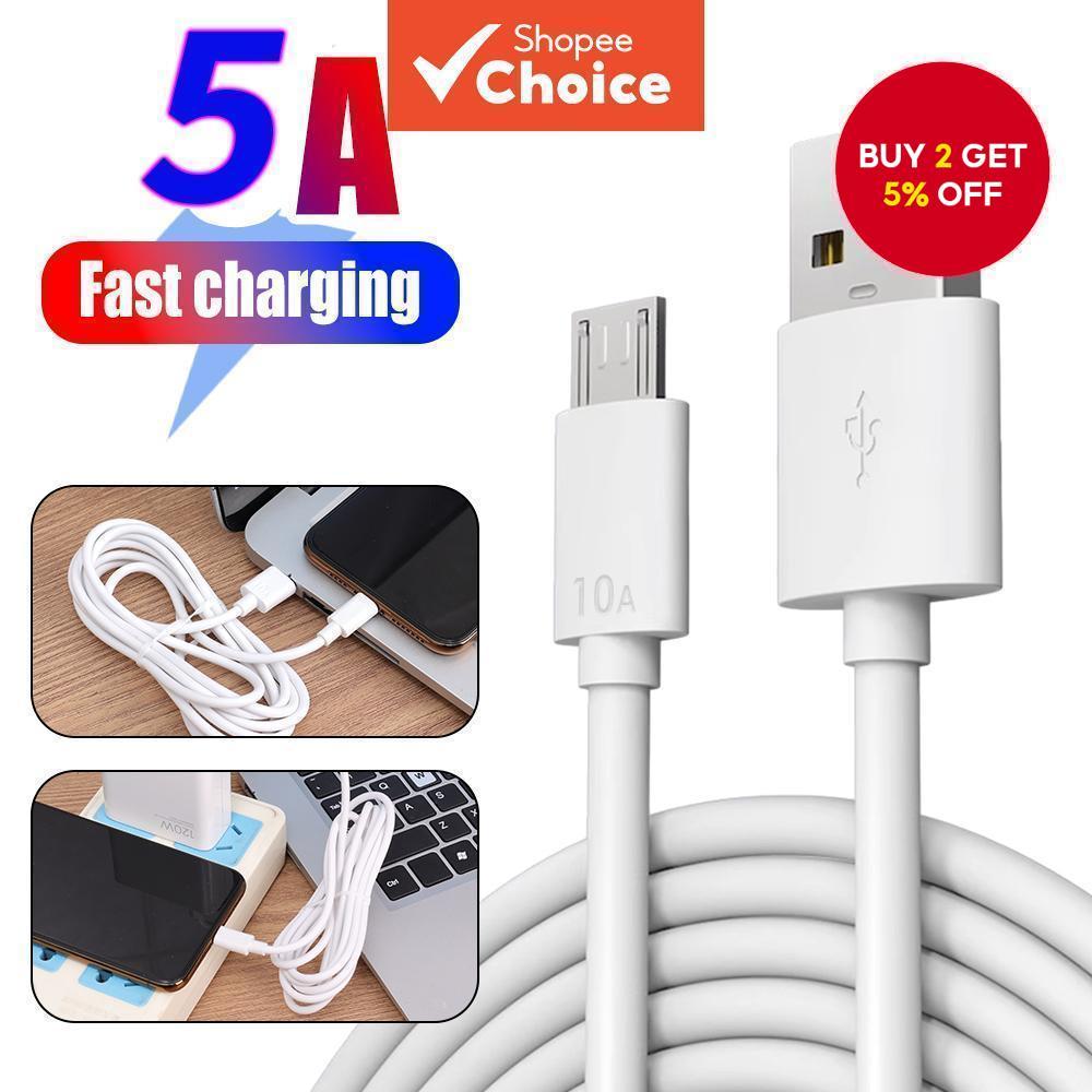 USB Micro Cable 5A Fast Charge Data Cord Android Mobile Phone ...