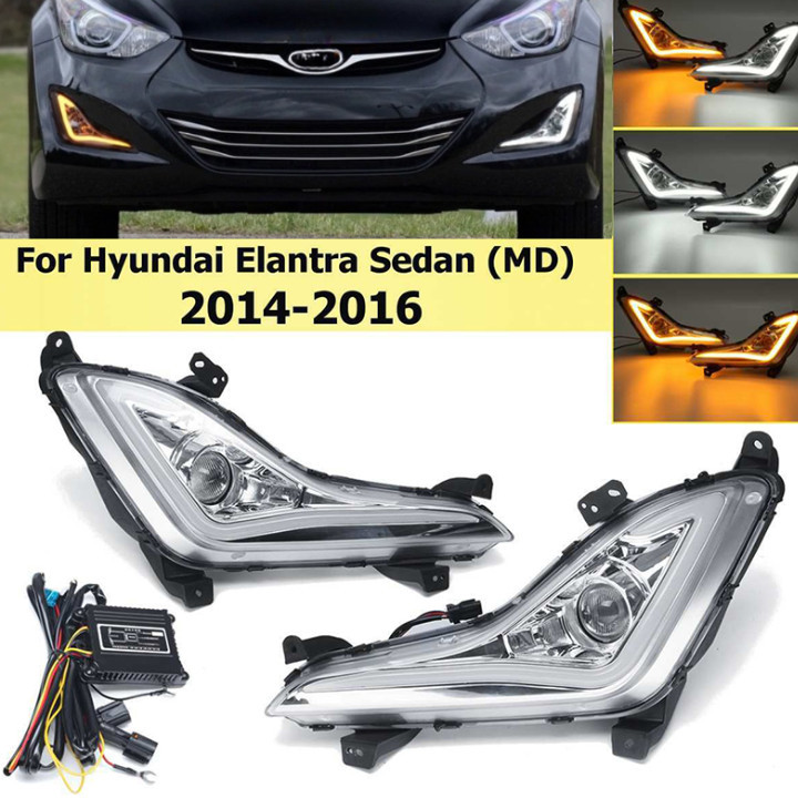 Hyundai Elantra Fog Light 2014-2016 Year Model/5th Gen/GLS/Facelift/DRL ...