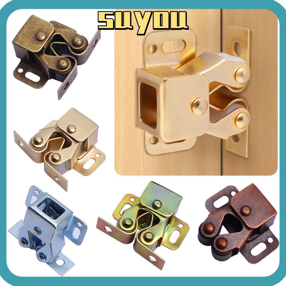 SUYO Magnet Cabinet Catches, Antique Copper Color Free Screws Door Stop ...