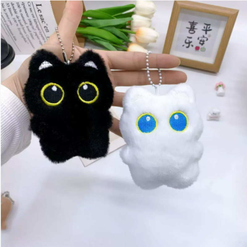 Cute Black Cat Plush Toy Pendant Cuddly Pillow Cushion Black Cat Plush ...