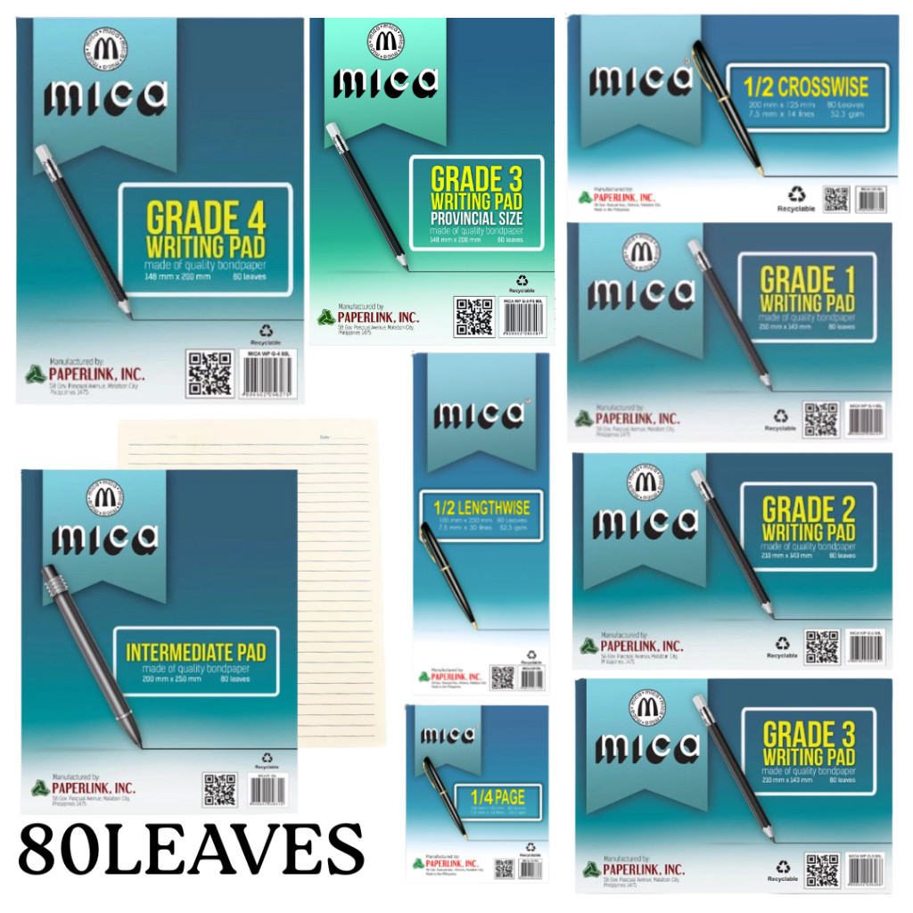 Mica Intermediate Paper: 80 Leaves Long-Lasting Durable Grade Pad ...