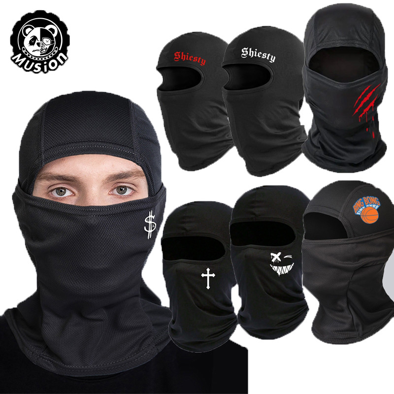 Musion Fashion Print Motorcycle Balaclava Sun Protection Full Face Mask ...