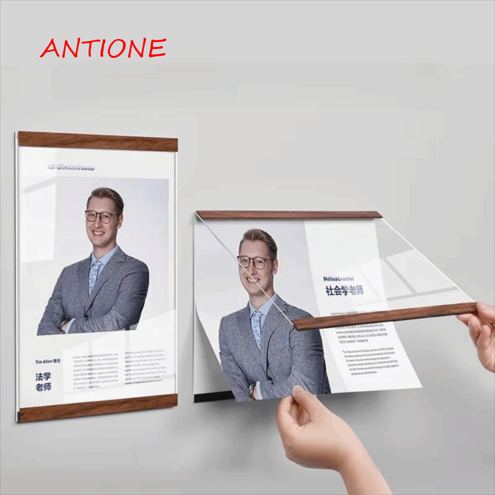ANTIONE Magnetic Wall Mounted Frame, A 4/A 5/A 6 Rectangle Acrylic Sign ...