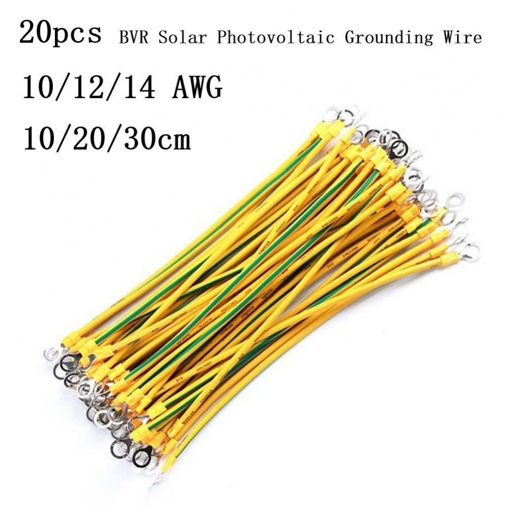20PCS BVR-Solar PV Ground Wire With Terminals 10/12/14 -Solar Ground ...