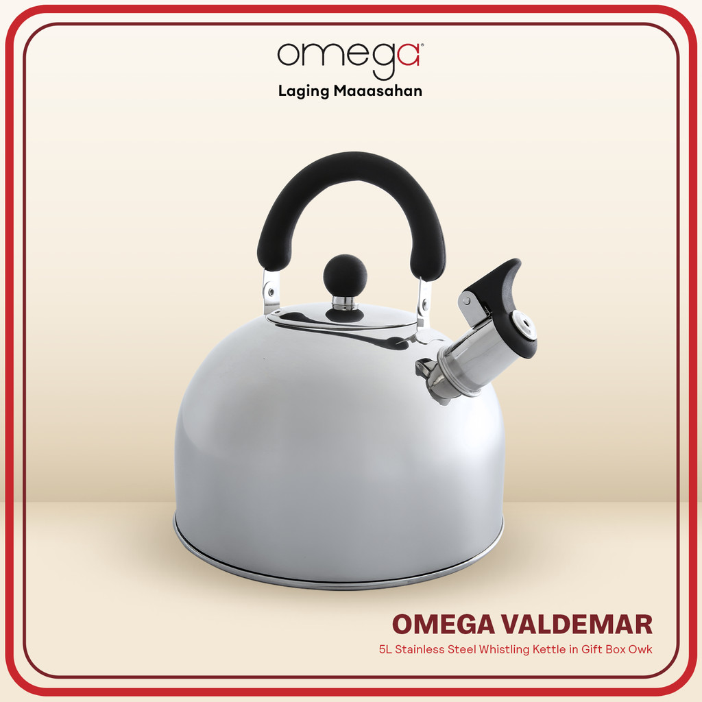 Omega Houseware Valdemar Stainless Steel Whistling Kettle Induction ...