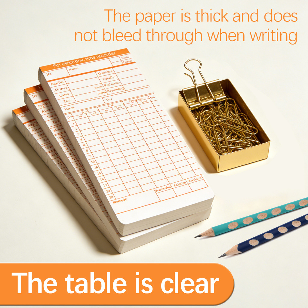 500 sheets Monthly Employee Timecards for Punch Clock Attendance ...