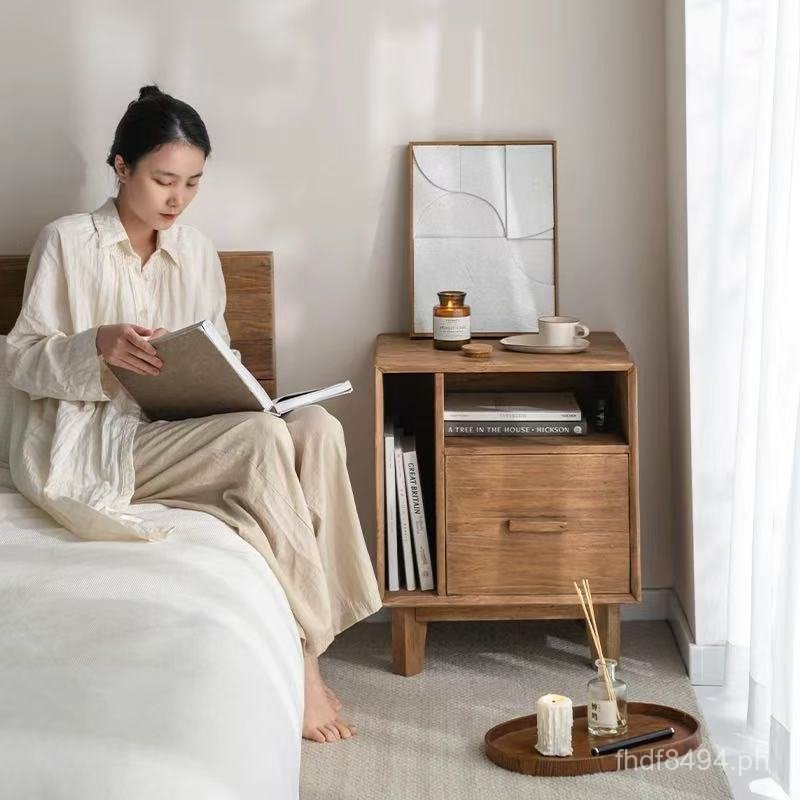 Original Wood Bedside Table Vintage Solid Wood Small Modern Bedside ...