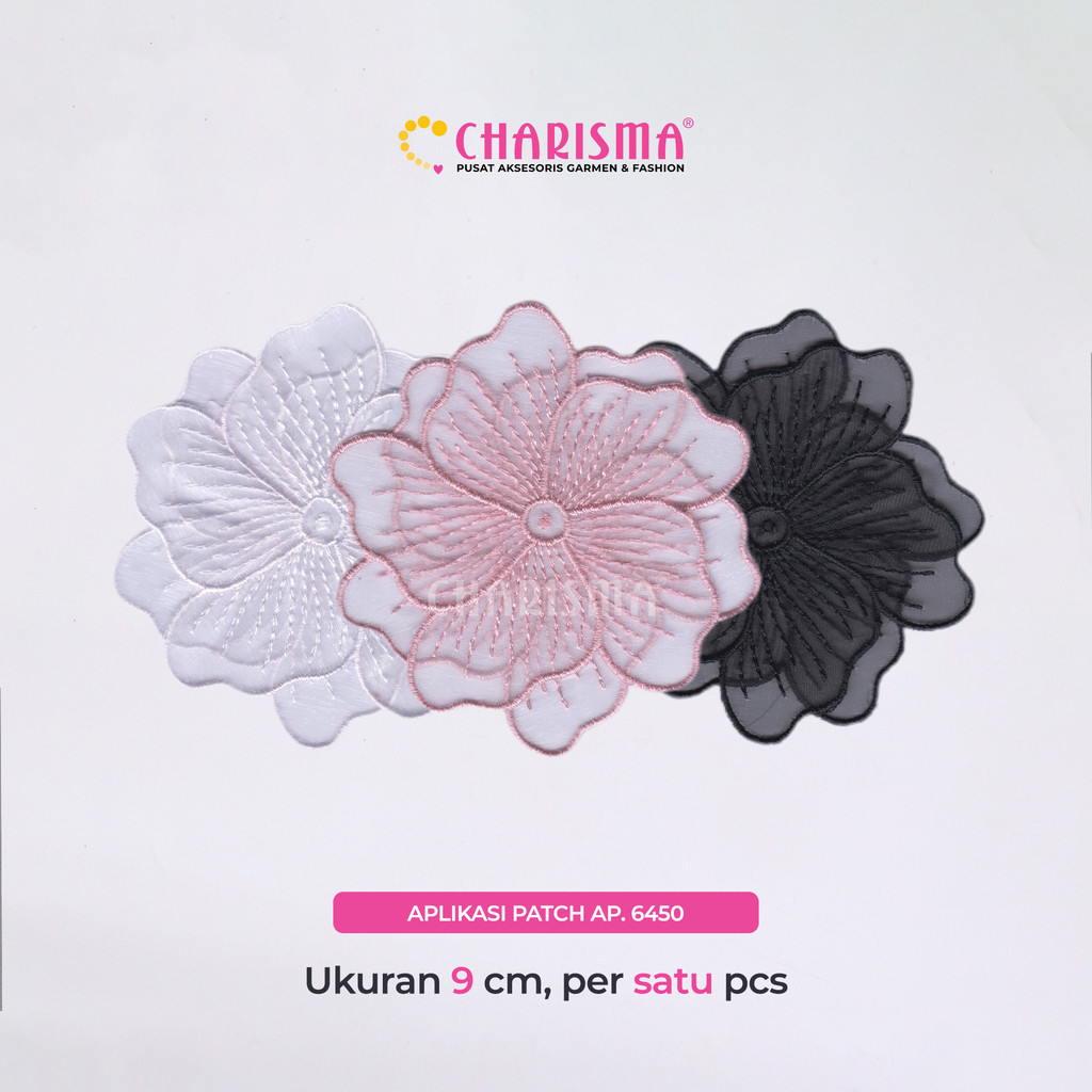 Charisma Organza Flower Application AP 6450 - Floral Embroidery ...
