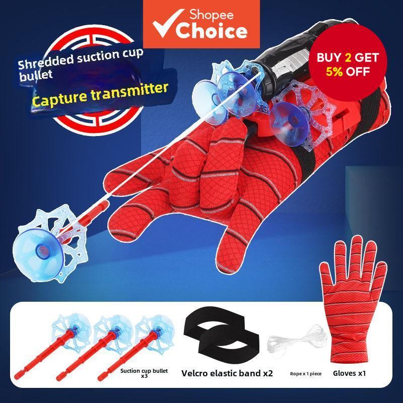 Spider Silk Launcher Spider Hero Spit Silk Gloves Black Tech Kids toy ...