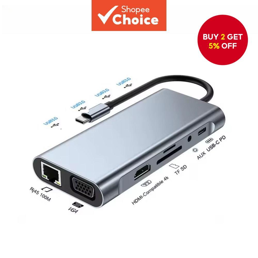 Vga to type c Docking Station HDMI 4K VGA USB 3.0 SD TF Card Reader ...